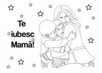 Imbratisari de ziua mamei - Plansa de colorat | SfatulMamicilor.ro