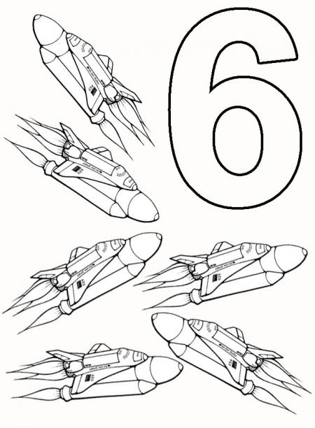 6 rachete - Plansa de colorat | SfatulMamicilor.ro