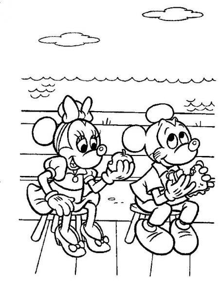 Mickey Mouse si Minnie - Plansa de colorat | SfatulMamicilor.ro