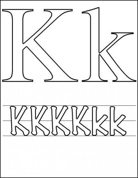 Litera K - Plansa de colorat | SfatulMamicilor.ro