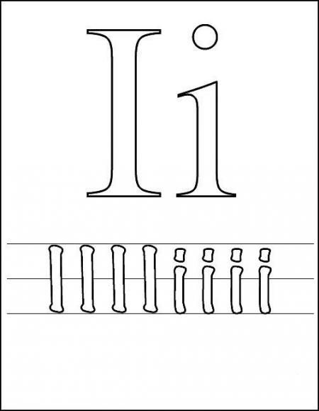 Litera I - Plansa de colorat | SfatulMamicilor.ro