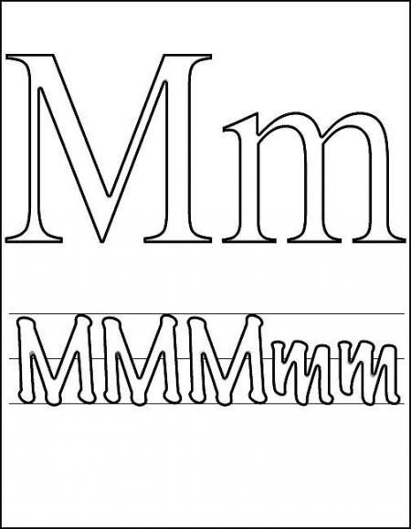 Litera M - Plansa de colorat | SfatulMamicilor.ro