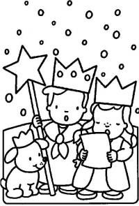 Colindatori cu steaua - Plansa de colorat | SfatulMamicilor.ro