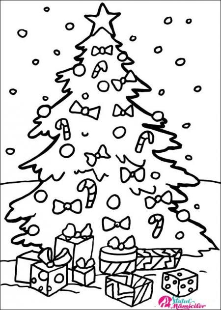 Brad de Craciun cu fundite - Plansa de colorat | SfatulMamicilor.ro